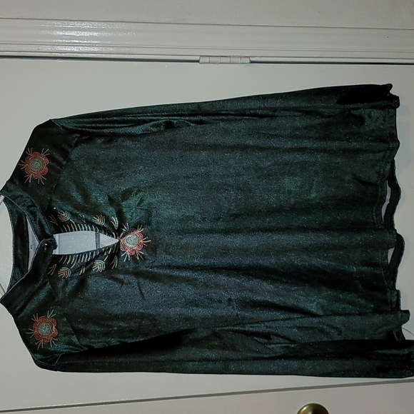 Cupsha | Tops | Vintage Tencel Velvet Embellished Top | Poshmark